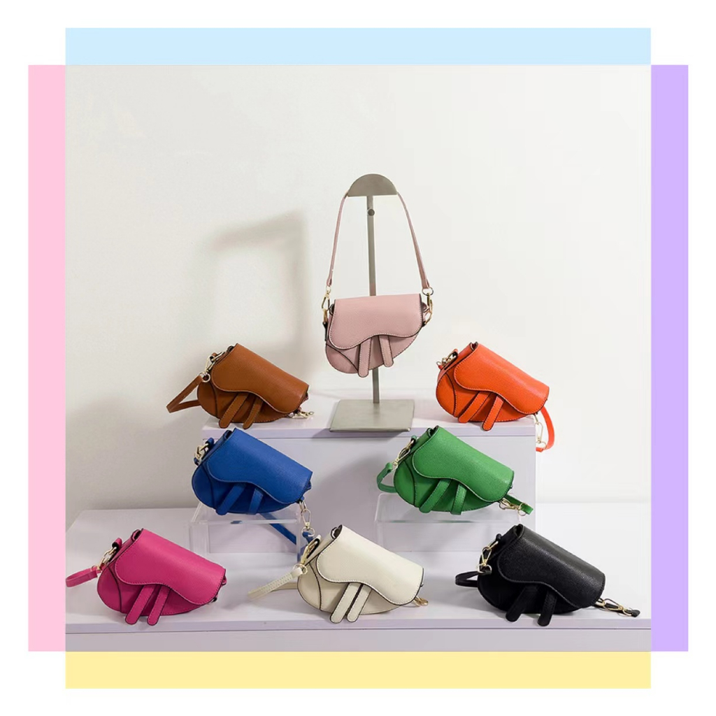 ins French Niche Mini Girl Children Ladies Portable Cross-Body Concave ...