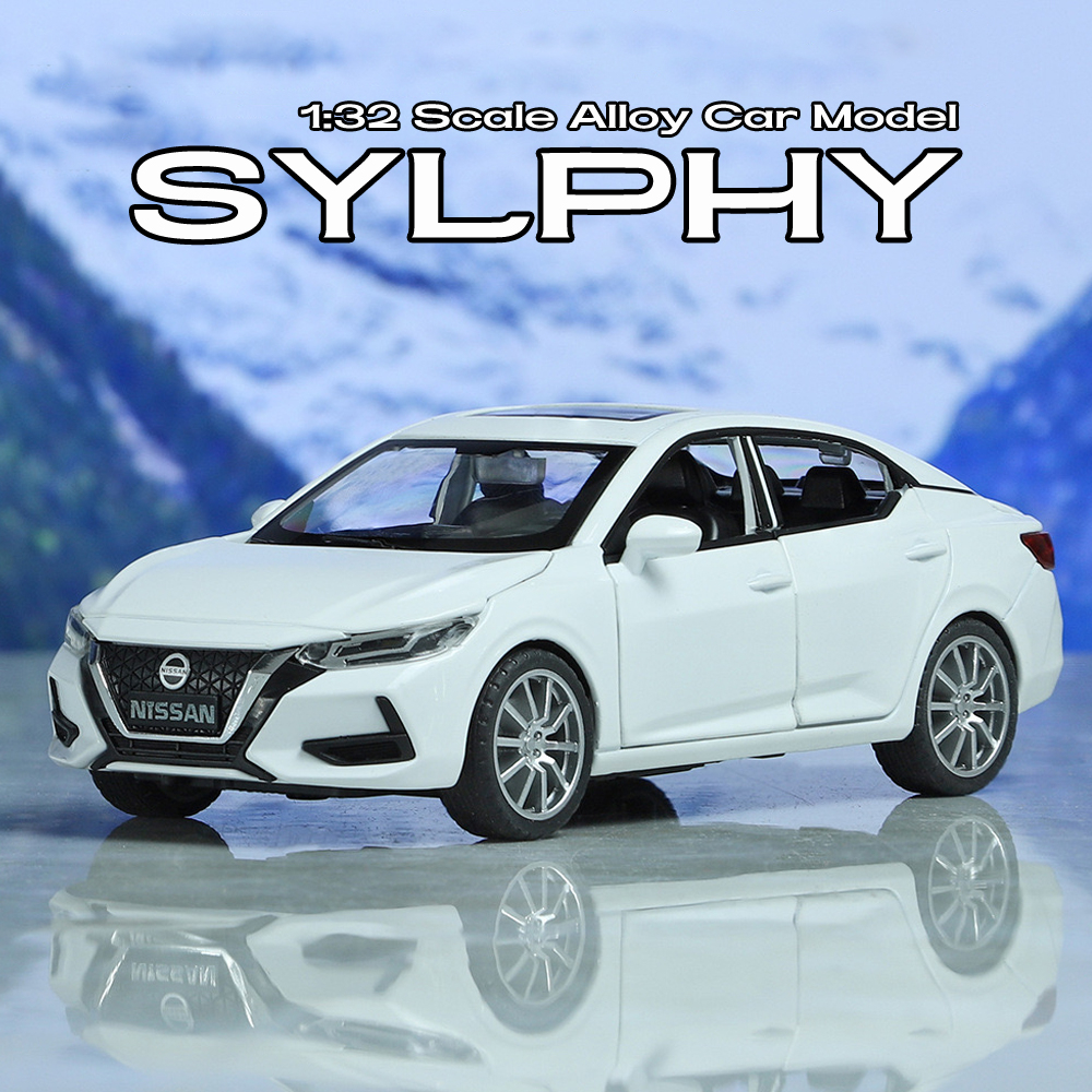 【RUM】1:32 Scale Nissan Sylphy Alloy Car Model Light & Sound Effect Diecast Car Toys for Boys ...