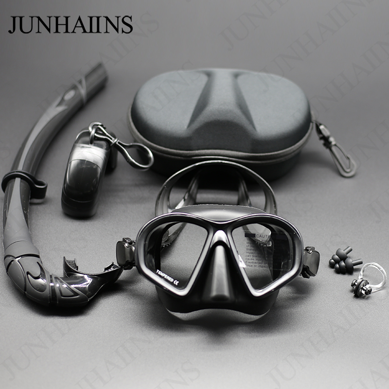 COD Wet diving mask Black Tempered Glass Anti-fog Low Volume Freediving ...