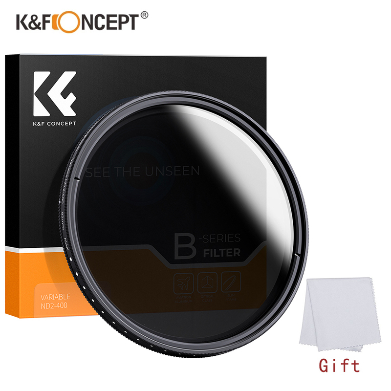 K&F Concept Variable ND Filter Multi Coated ND2-ND400 Lens Filter (1-9 Stops) 37-82mm Slim ND ...