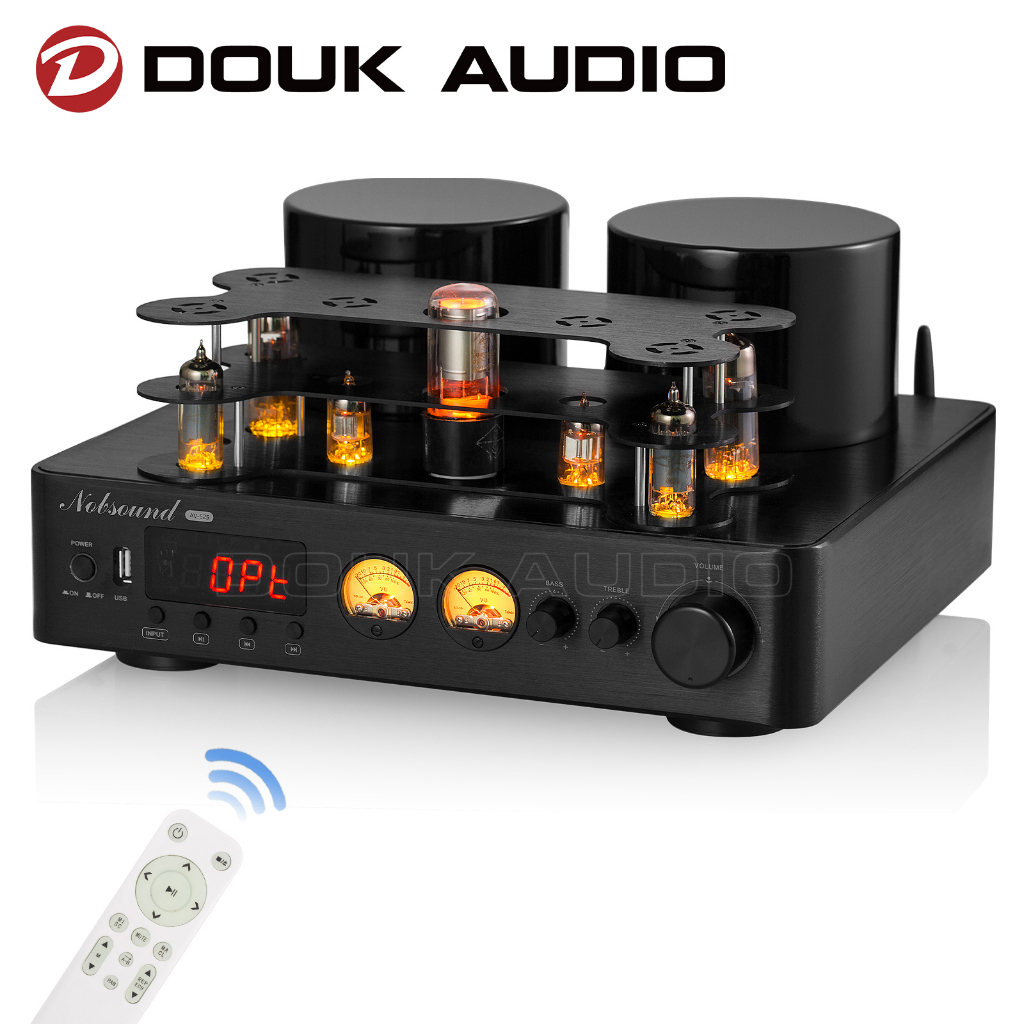 Nobsound AV525 HiFi Bluetooth 5.0 Tube Power Amplifier COAX/OPT ...