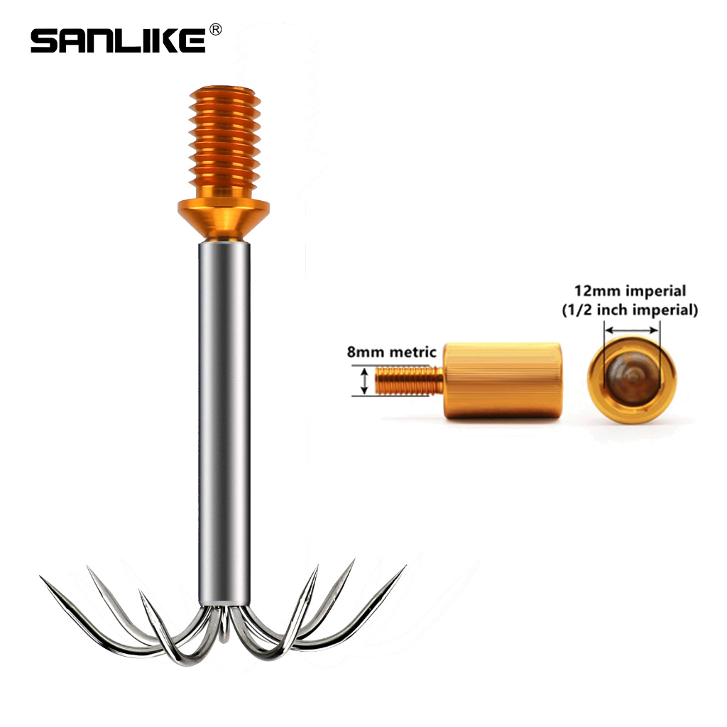 SANLIKE Anchor Squid Fishing Hook Stainless Steel 7 Pin Fish Hooks 1/2 ...