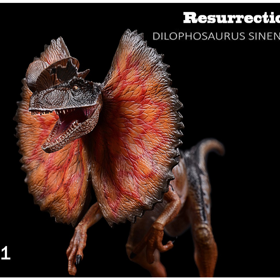 ITOY Open Umbrella Dilophosaurus Dilophosaurus Hand-Made Model Statue ...