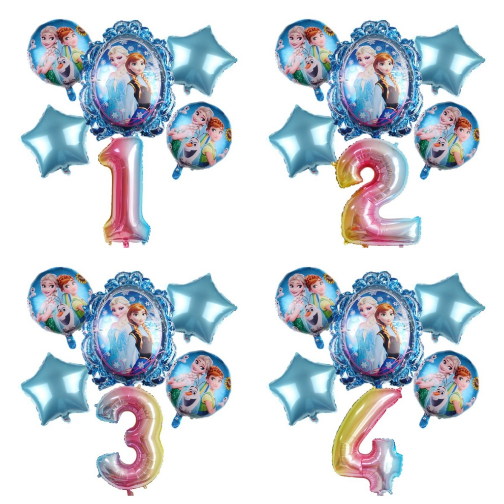 6pcs Frozen Birthday Party Decorations Kids Elsa Anna Cartoon Snow ...