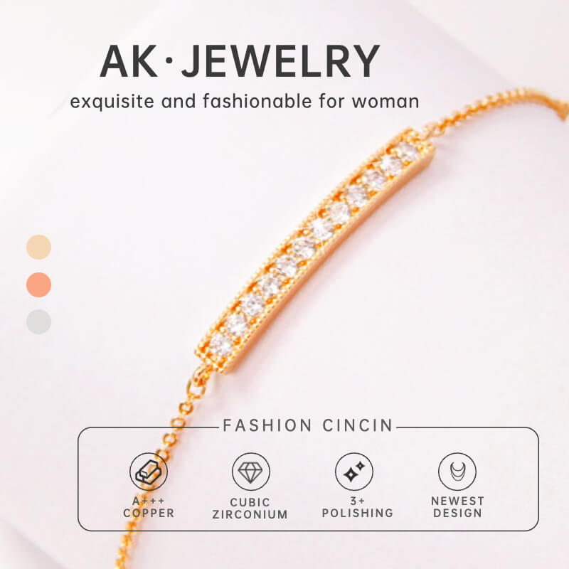 AK Jewelry Gelang Tangan Perempuan Emas 18k Diamond With Zirconia ...