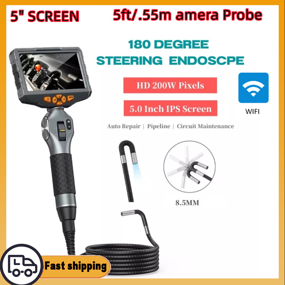 5 inches IPS Articulating Borescope Teslong Video Endoscope Inspection ...