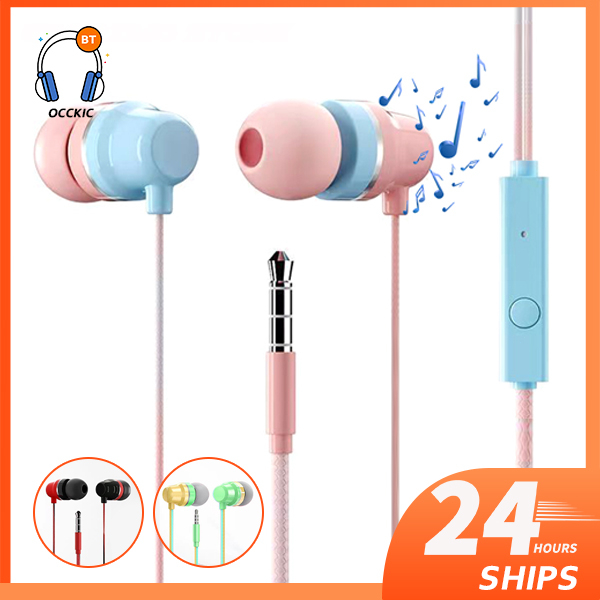 earphone murah Colorful Contrast 3.5mm In-ear High Bass Stereo Wired ...
