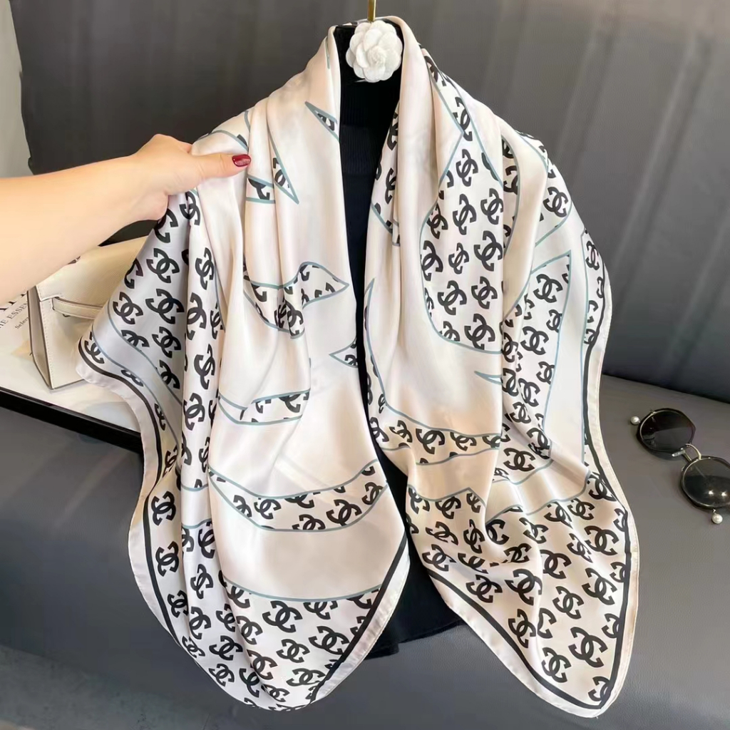 LISA Fashion Scarf 110X110 cm Square Scarf Printed Scarf women Lady ...