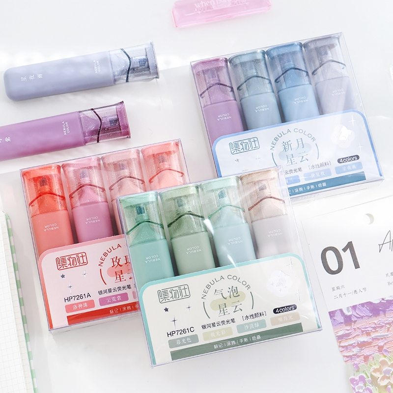 Penlab 4pcs Nebula Color Highlighter Pens Set Bling Shiny Art Marker ...