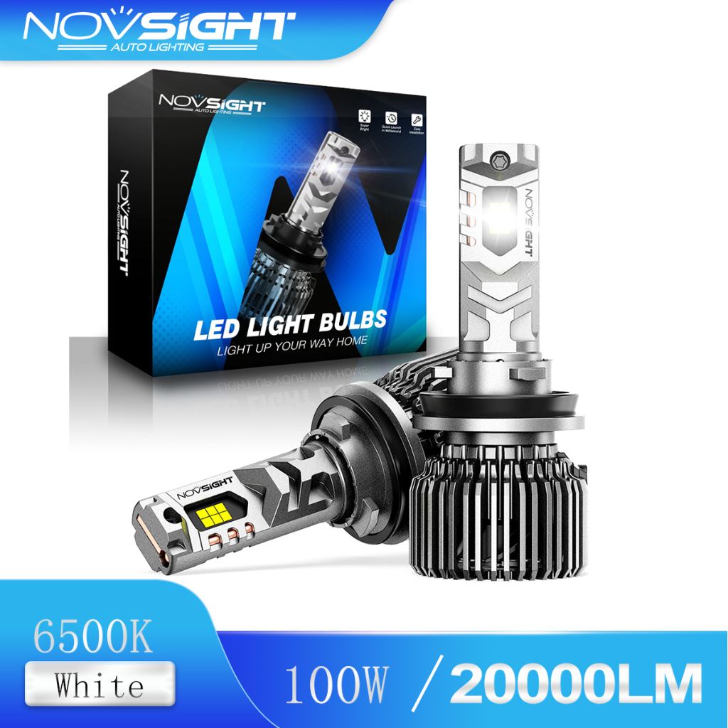 Novsight N75 Car H11 LED Headlight 100W 20000LM 6500K car lights fog ...