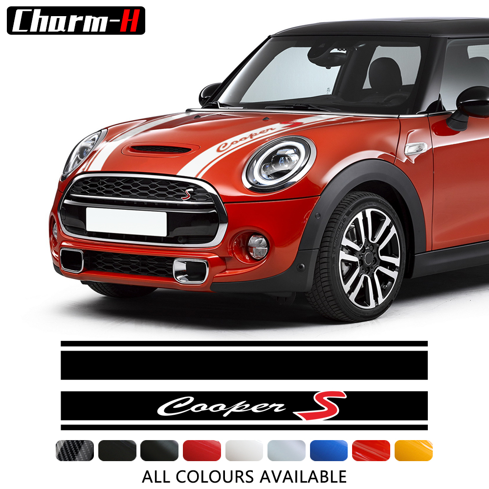Car Hood Stripe Bonnet Decal Cooper S Vinyl Stickers for MINI Cooper ...