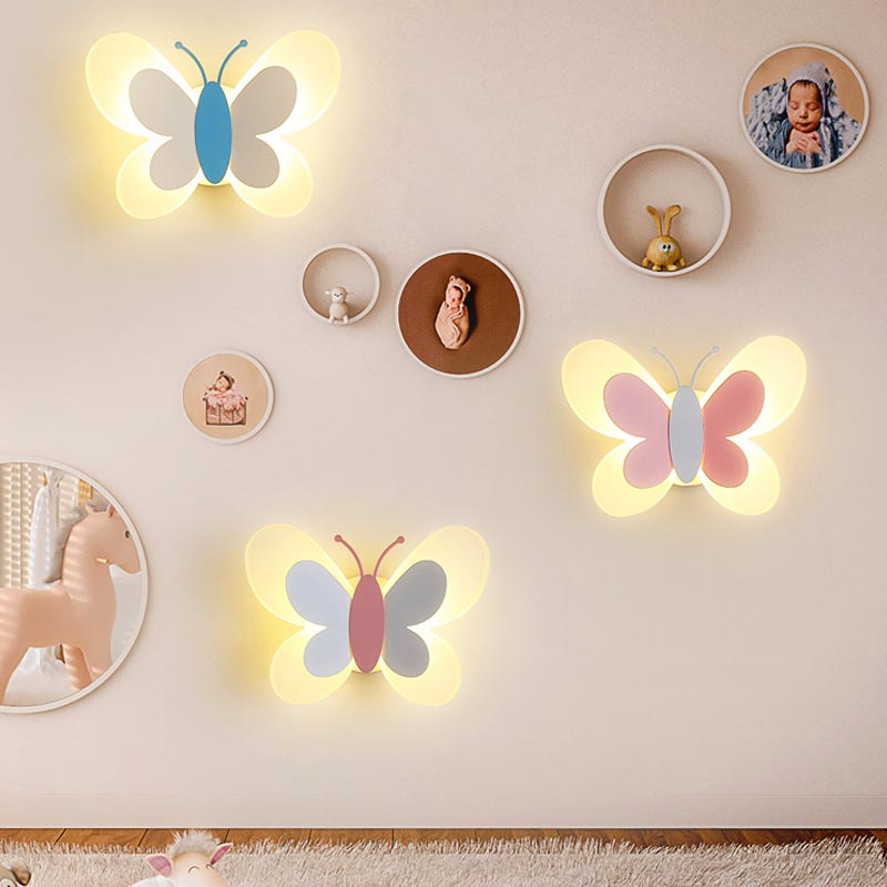 Butterfly Wall Light,Creative Bedside Lamp,Children's Kid Room Wall ...