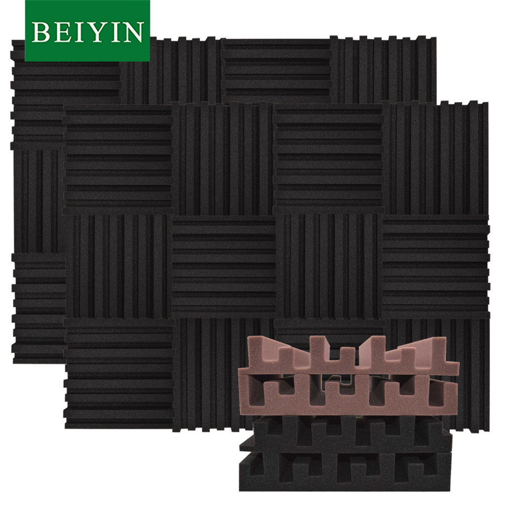 BEIYIN Groove Acoustic Diffuser Foam 30X30X5CM Soundproofing Panels ...