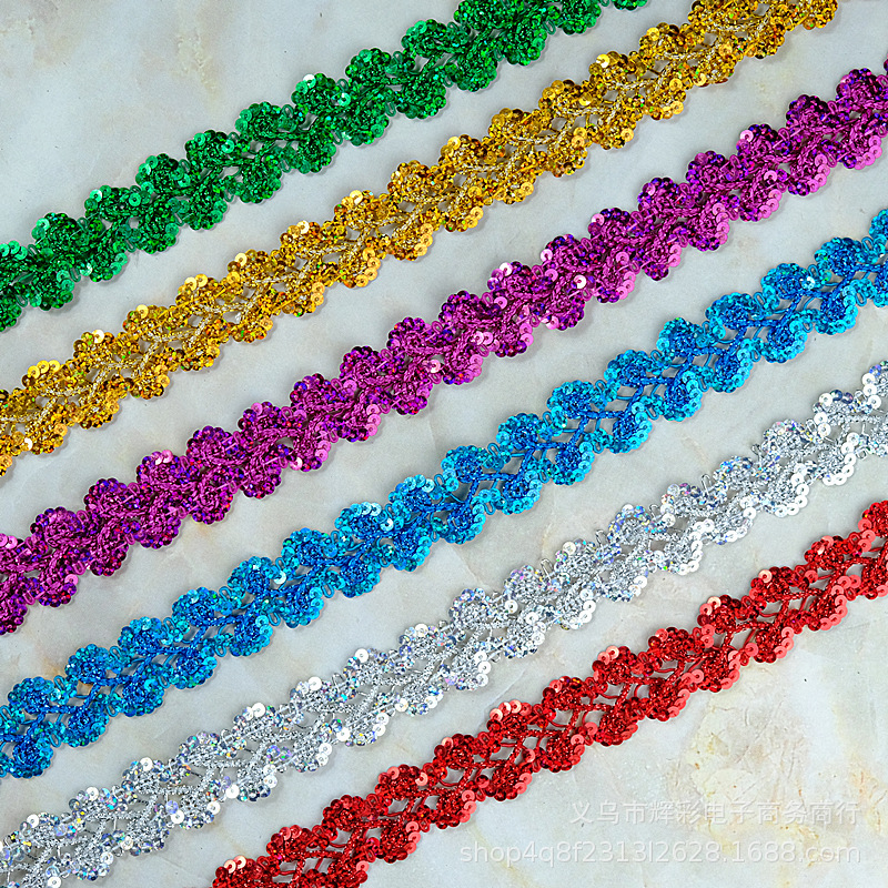 Sequin Lace Sequin Ribbon Clothing Crafts Decorative Strip Accessories ...