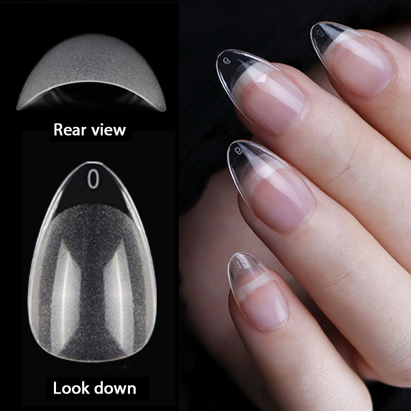 120pcs Xs Short Clear Full Cover Tips Sculpted Soft Gel Nail Tips Press