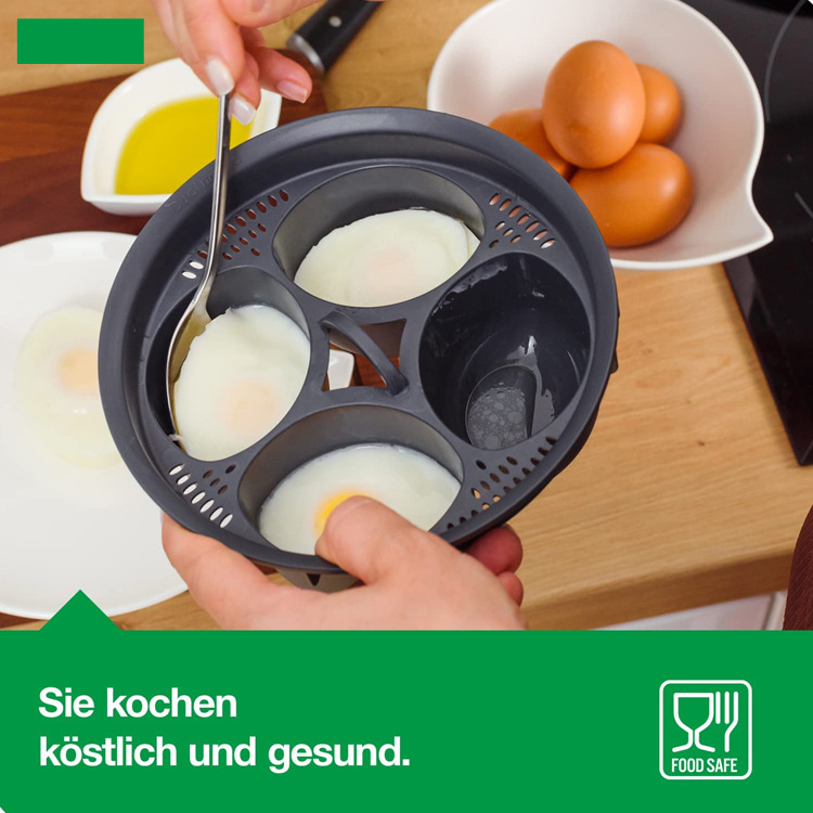 Kitchen Gadgets Four-Compartment Egg Steamer Household Four Poached Egg ...