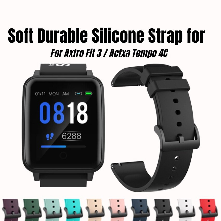 Axtro Fit 3 Strap Durable Silicone Replacement Wrist Band for Actxa Tempo 4C Sigapore National ...