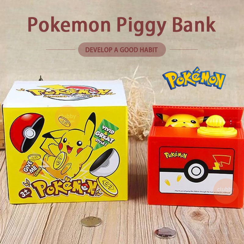 Pokémon Piggy Bank Cute Pikachu Cartoon Coin Box Children Money Saving ...