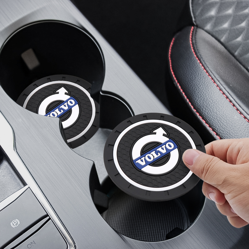 Volvo Car Coaster Water Cup Card Slot Mat Car Logo Silicone Decoration ...