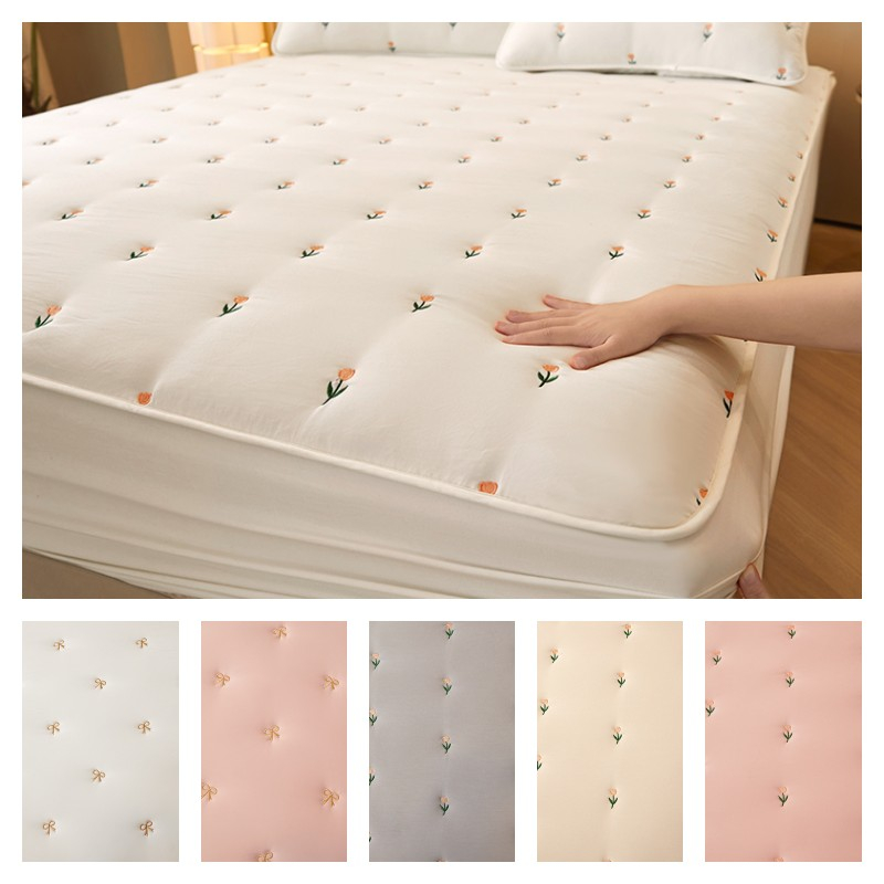 【New Arrival cadar】 1 pc Thick Fluffy Mattress Cover Solid Color ...