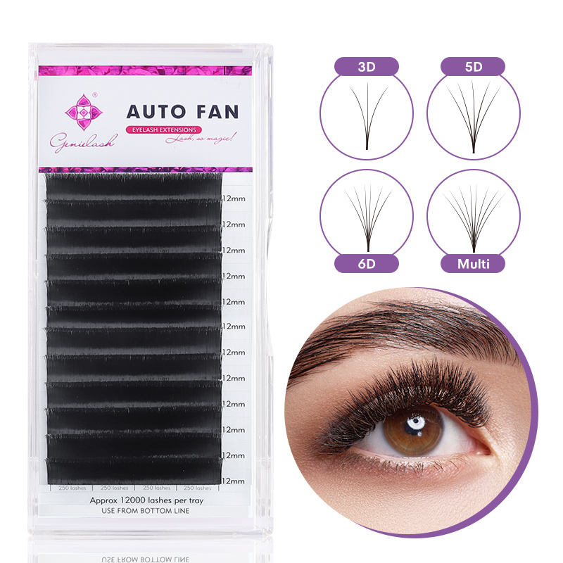 Genielash 0.07 1 sec easy fan eyelash extensions self-fanning eyelash ...