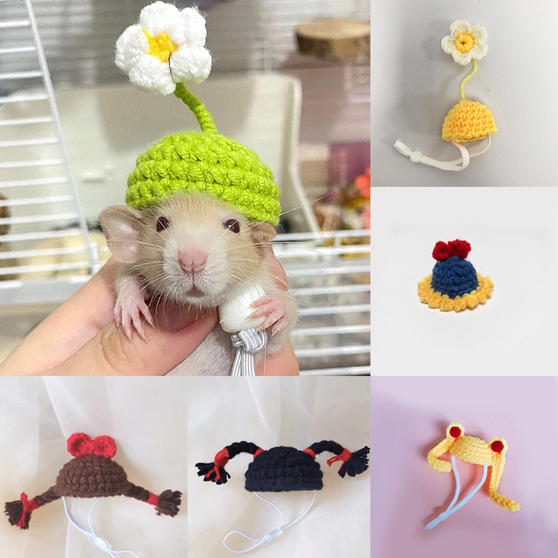 Mini Hamster Hat Small Animals Lovely Hand Knitted Hats for Lizard ...