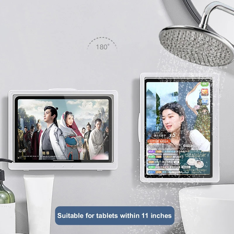 Wall Mount Shower Tablet Holder Waterproof Bathroom Tablet Case Touch ...