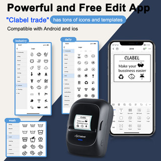 CLABEL 221B Portable Label Printer Bluetooth Thermal Printer ...