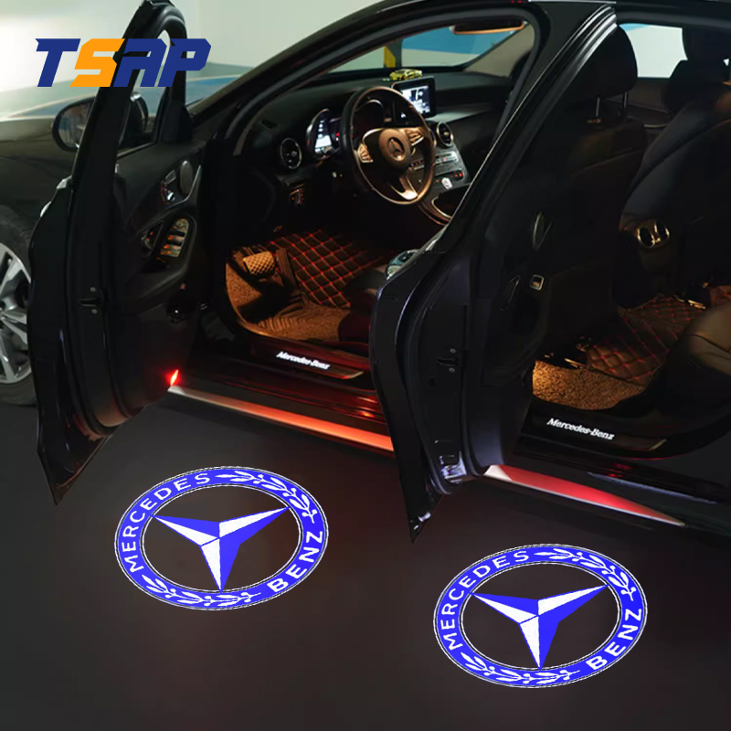2/4Pcs New Car Door Welcome Light LED Projector Laser Logo For Mercedes ...