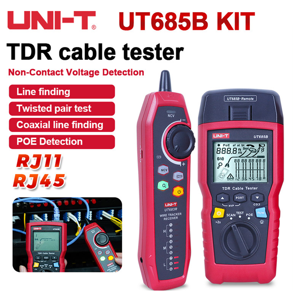 Cable Finder UNI-T UT685B 500m Line Finder, KIT Handheld TDR Cable ...