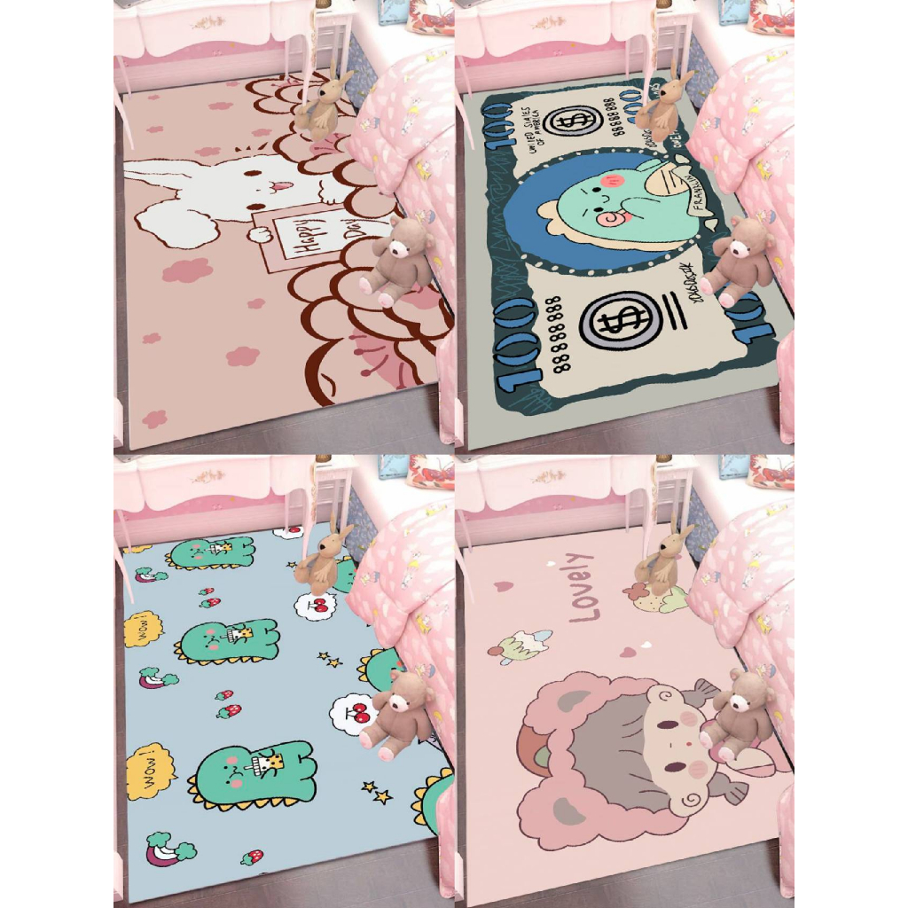 Cartoon Leather PVC Floor Mats Ins Carpet for Children's Room Bedroom ...