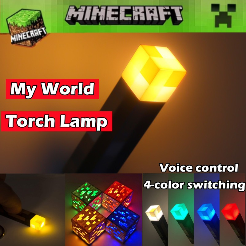 🔥Ready Stock🔥My World Charging Night Light Minecraft Torch Four Colour ...