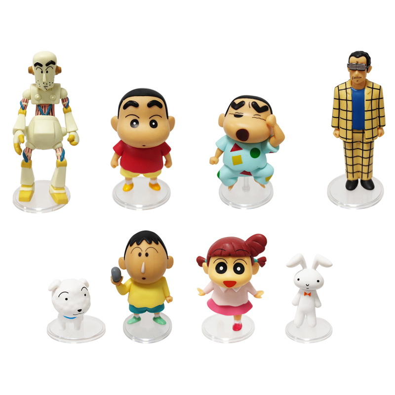 8Pcs/Set Yoshito Usui Anime Crayon Shin-chan Figure Nohara Shinnosuke ...