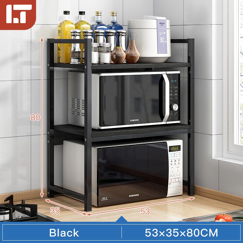 Microwave Rack Oven Rack Kitchen Rack Stainless Steel Storage Rack Rak ...