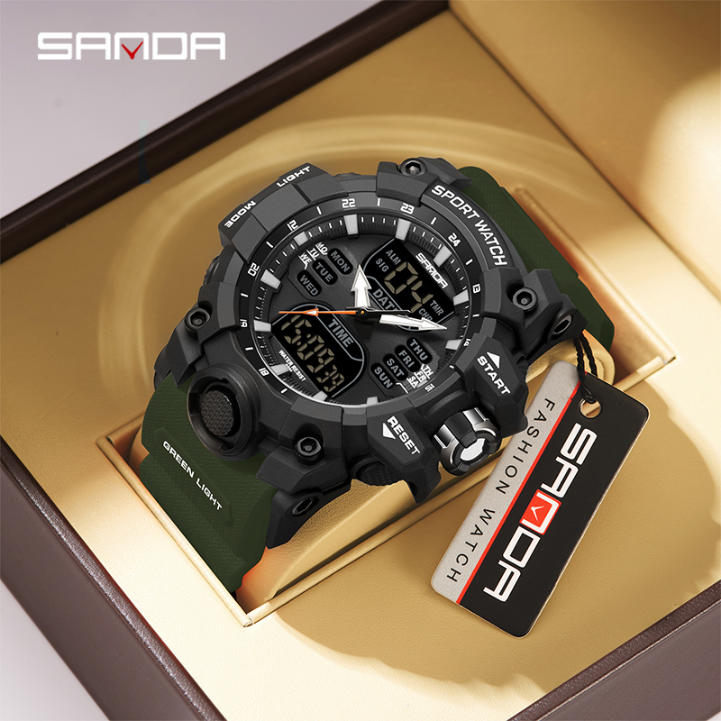 2024 Military Watch Digital Quartz Wristwatch For SANDA 6126 Male ...