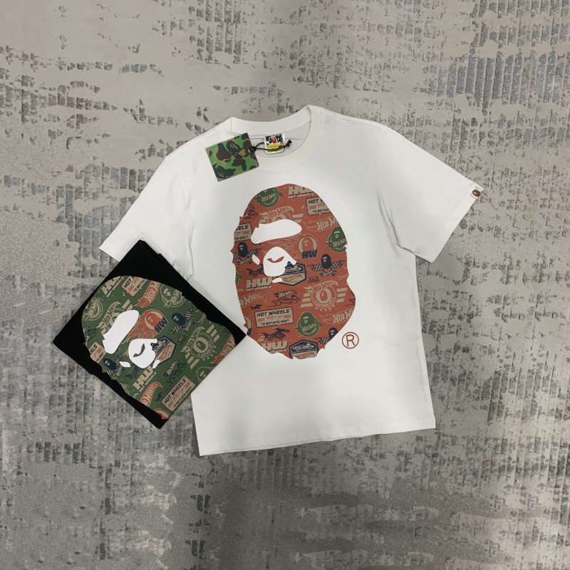 BAPE Men Women O-Neck Breathable New 2023 Outdoor Summer Cotton TEE ...