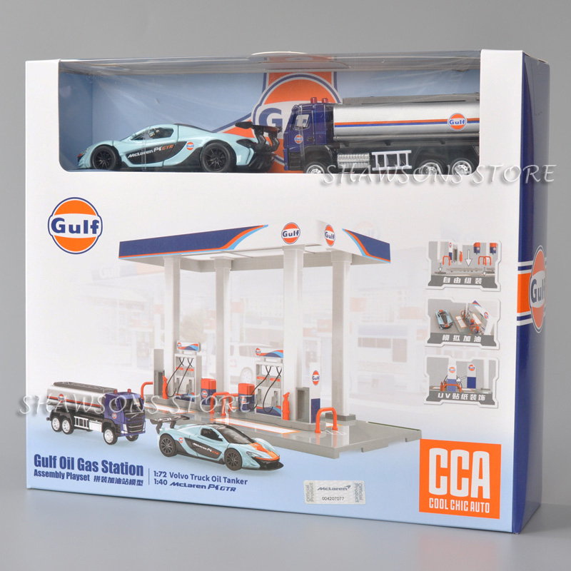 Gulf Oil Gas Station Assembly Playset With McLaren P1 GTR and Volvo ...
