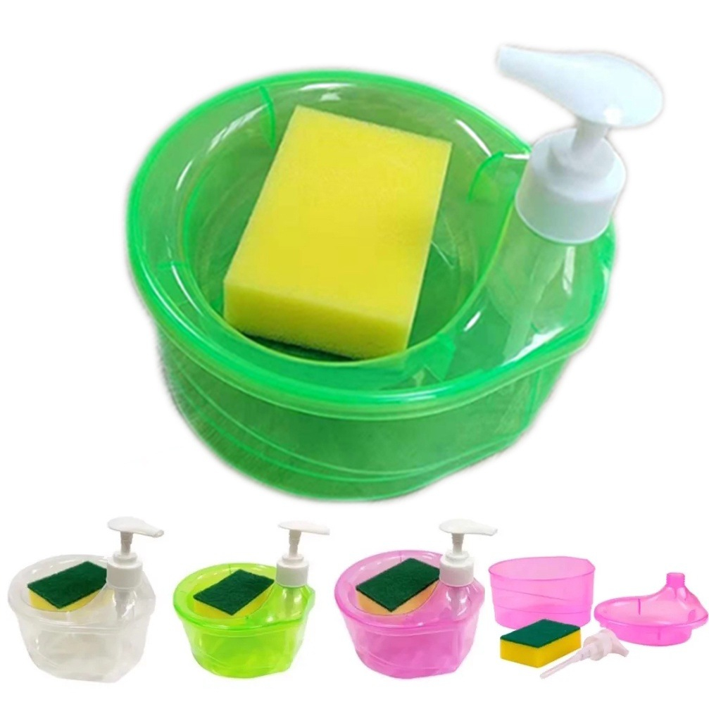 Soap Dispenser 2 in 1 Box Holder Pump Dispenser Manual Utility Kitchen ...
