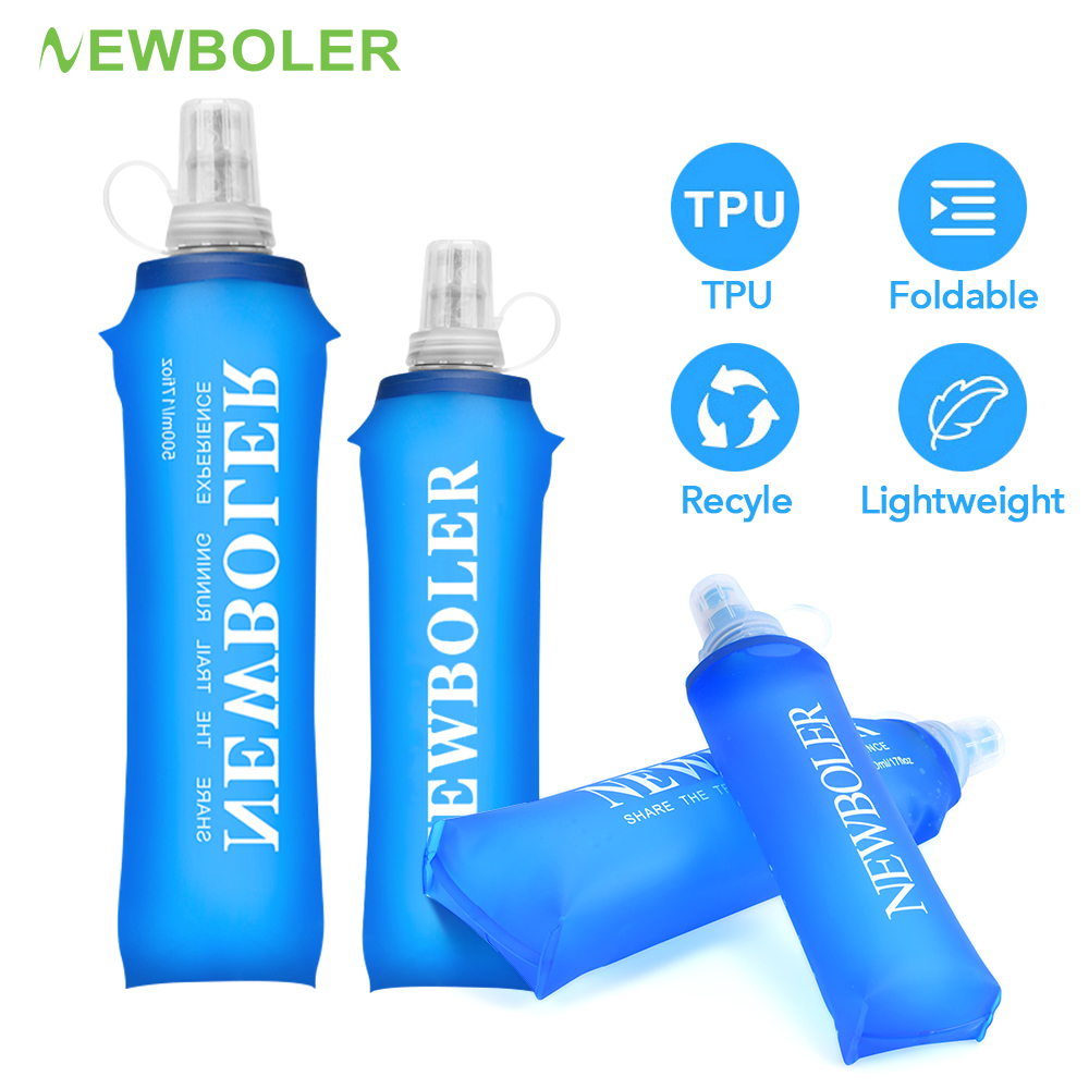 NEWBOLER 250ml 500ml Soft Flask Silicone Foldable Soft Water Bottle ...