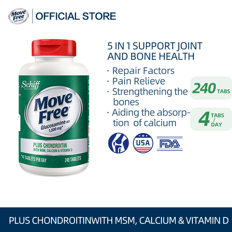 Move Free Advanced Glucosamine Chondritin with MSM, Calcium, Vitamin D ...