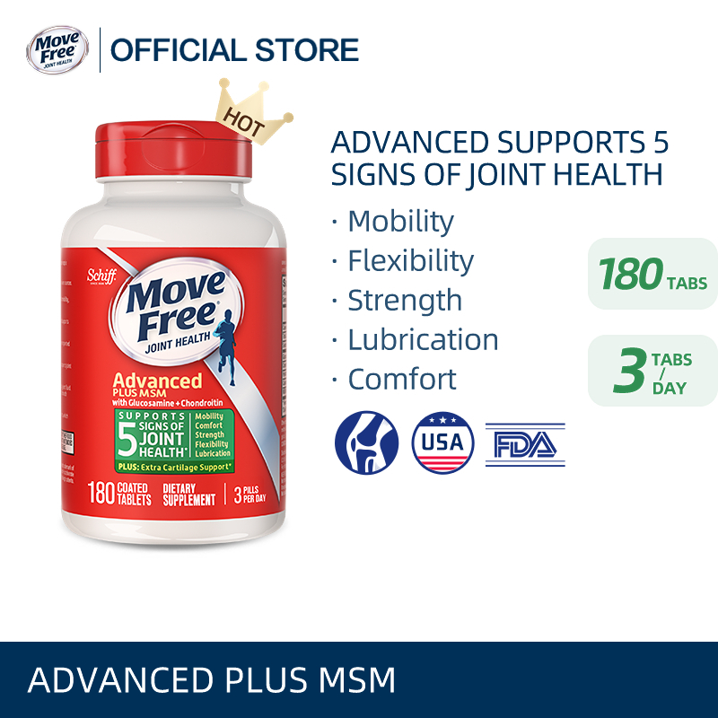 Schiff Move Free Advanced Glucosamine 1500mg, Chondroitin, MSM, 180CT ...