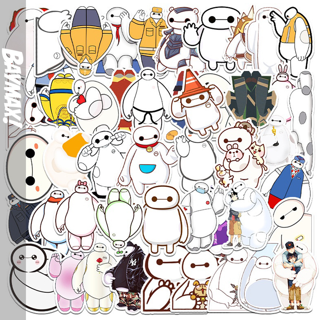 Y&P| Baymax Stickers Cartoon Waterproof Graffiti Stickers Pack, 51 pcs ...