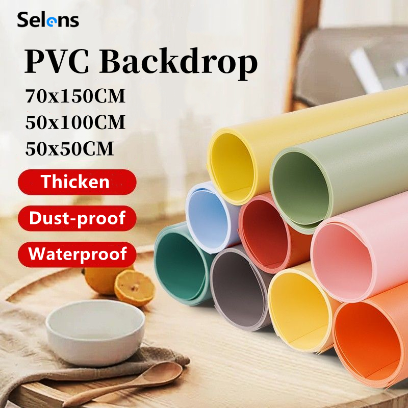 Selens PVC Backdrop Double-sided Photography Background Paper Solid Color Waterproof for ...