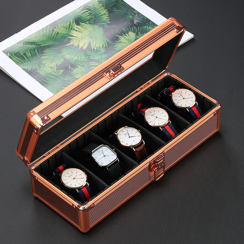 High-End Watch Storage Box Rose Gold 3/5/10 Slots Watch Mechanical ...