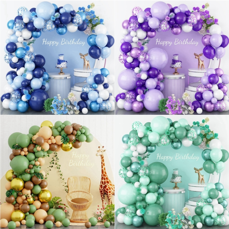 Maca Blue Balloon Garland Arch Kit Sapphire Latex Baloon Macaron Pastel ...