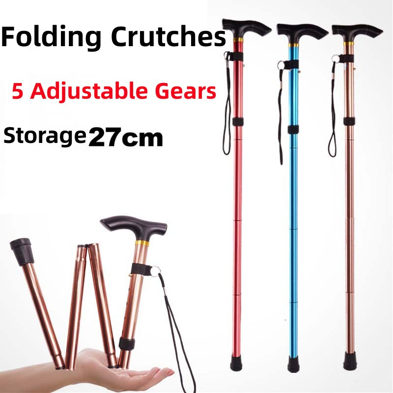 Climbing Staff Folding Staff Telescopic Crutches Elderly Crutches ...