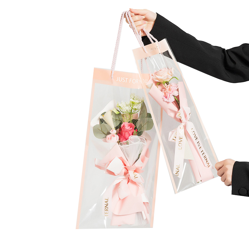 10pcs Flower Packing Bag Transparent PVC Flower Bouquet Bagging Florist ...