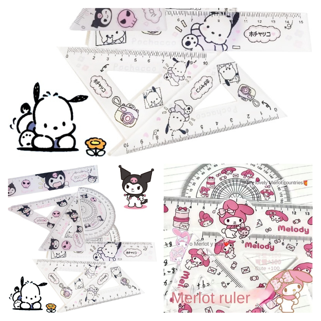 Ready Stock Sanrio Kuromi Melody Cinnamoroll Transparent Ruler 15cm ...