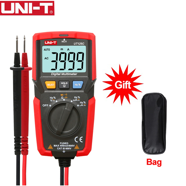 UNI-T UT125C Mini Pocket Digital Multimeter Temperature Tester Resistor ...