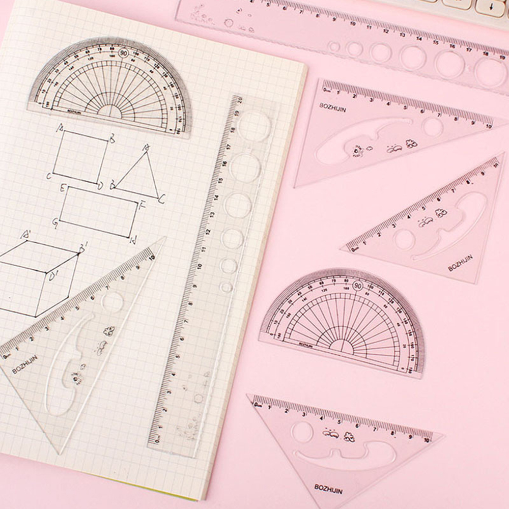 Triangle board ruler set elementary school students ruler cute male and ...